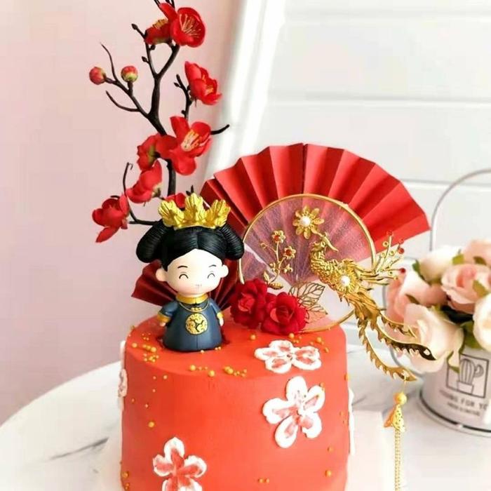 Jual CAKE TOPPER BUNGA SAKURA PLUM PERSIK MERAH CHERRY BLOSSOM RED ...
