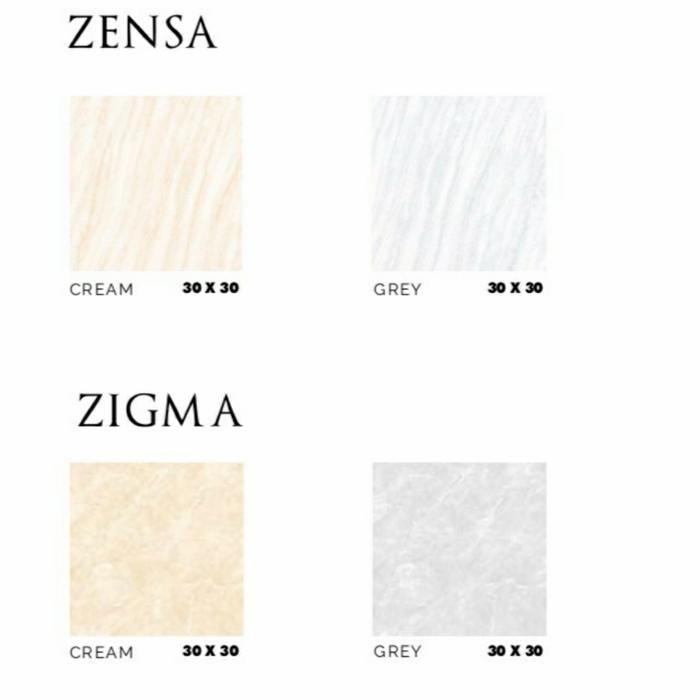 Jual Keramik Asia 30x30 Glossy Zigma dan Zensa Grey & Cream Kw2 - Kab ...