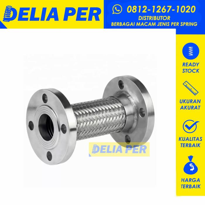 Jual Flexible Metal Hose Joint SS304 2"inch x 20cm C/w Flange JIS 10K ...