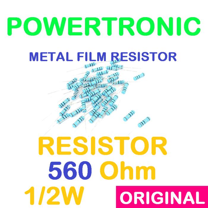Jual Resistor 560 Ohm 560R 560Ohm 1/2W 0.5W Metal Film 5% MF - Kab ...