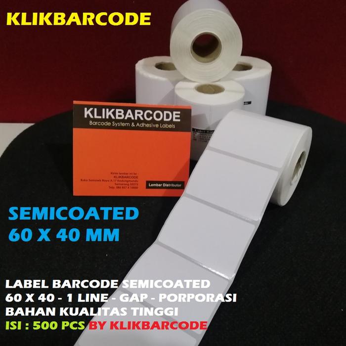 Jual STIKER LABEL BARCODE SEMICOATED 60 X 40 | 60X40 ISI 500 PCS CORE ...