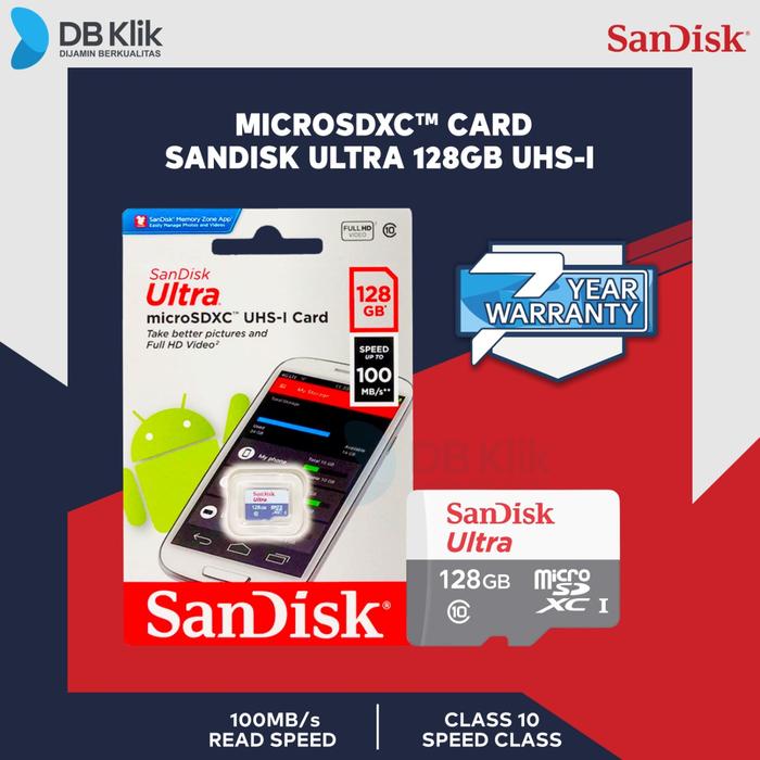 Micro SD SanDisk Ultra SQUNR 128GB 100MB/s - SDSQUNR-128G-GN6MN