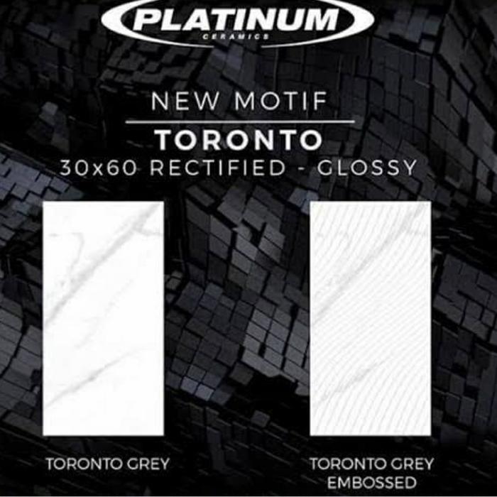 Jual Keramik 30x60 Glossy 2 Putih Motif Toronto Grey,Grey Emb & Tuscany ...