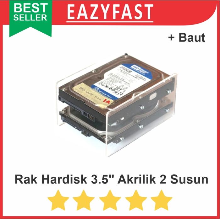 Jual Rak HDD Stand Hardisk Bay 3.5 Akrilik 2 Susun Tray Dock Stack ...