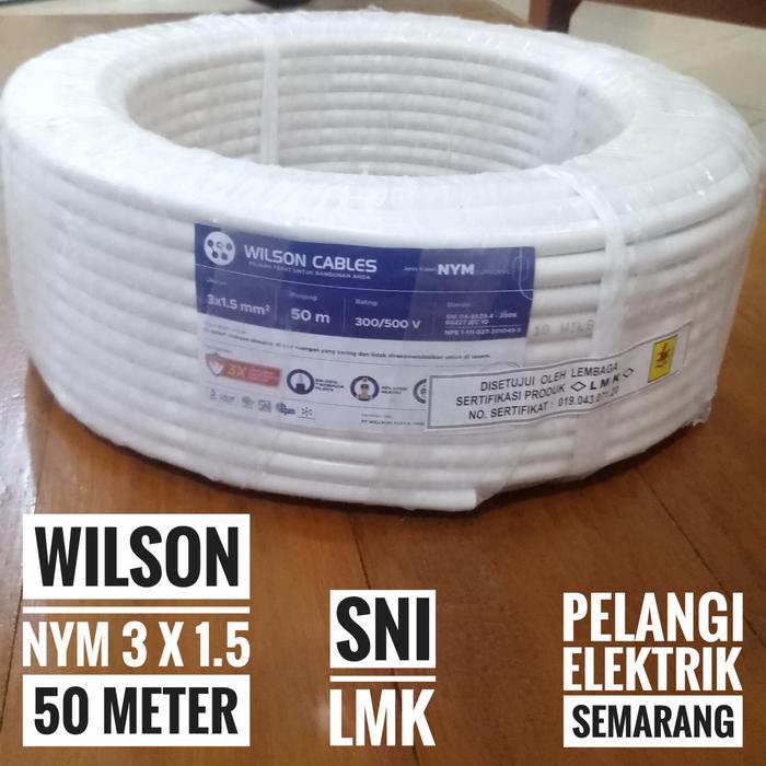 Jual WILSON Kabel Listrik NYM 3x1.5 3x1,5 SNI LMK - 50 Meter 50m - Kota ...