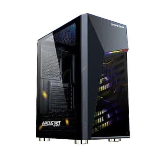 Jual Pc case imperion Atx glass led strip free 2 fan kinetic 351-casing ...