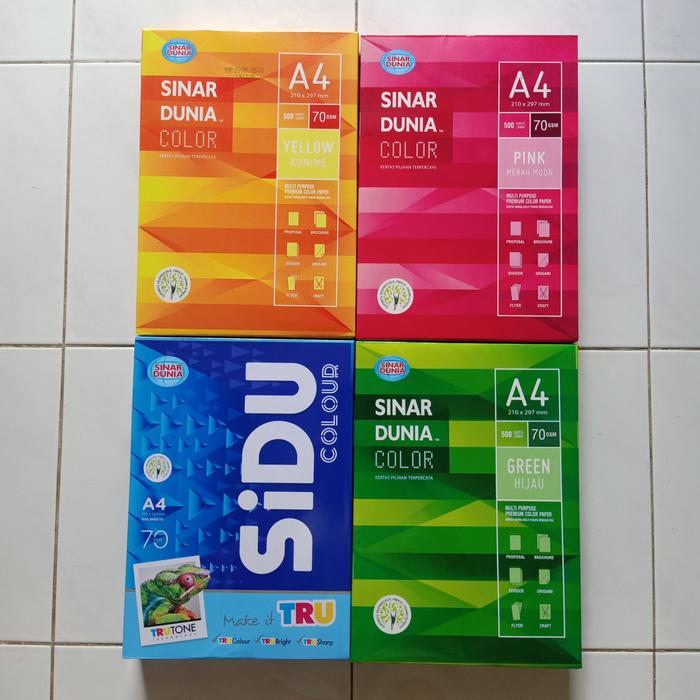 Jual Kertas HVS Warna A4 70 Gr Sidu / Rim - Jakarta Barat - Johan ATK ...