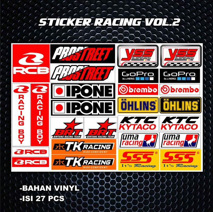 Jual STICKER RACING STIKER PACK / STIKER SPONSOR / STICKER BALAP ...