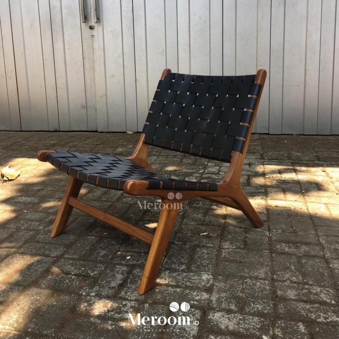 Jual Lounge Chair Leather, Kursi Santai Kayu Jati Kulit sapi asli - Kab ...
