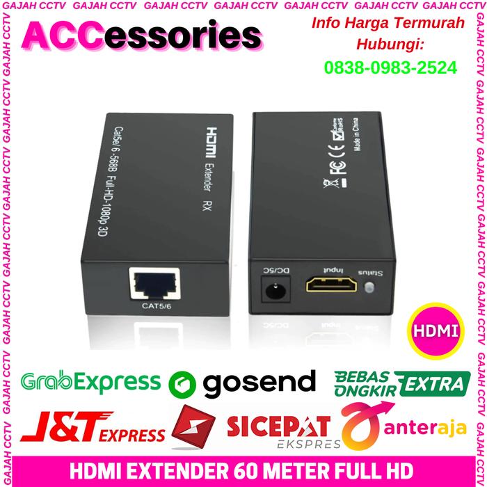 Jual HDMI EXTENDER 60 METER / HDMI 60 METER UNTUK LAN RJ45 CAT6 / CAT5 ...