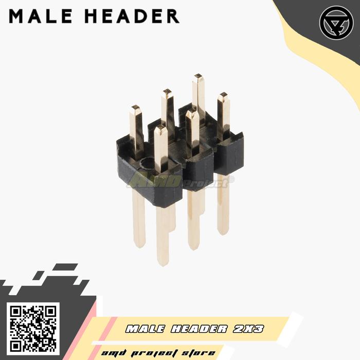 Jual Pin Header Arduino Port ISP Male 2,54mm 2x3 Warna Hitam Pinhead ...