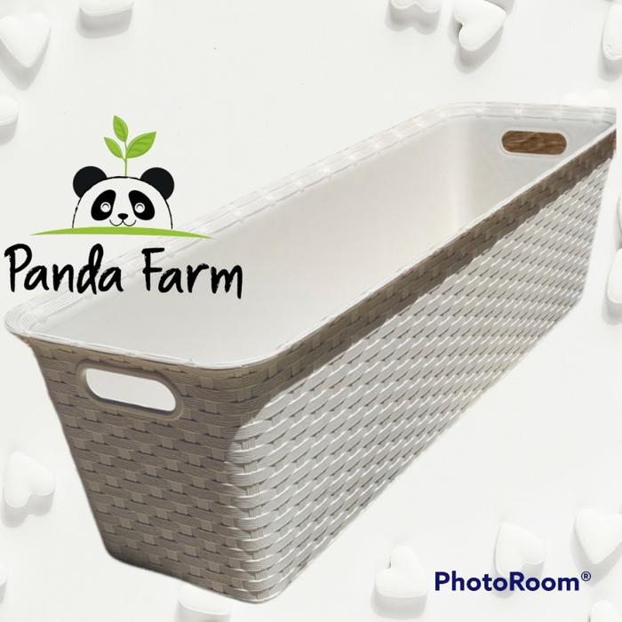 Jual Pot Persegi Panjang Rotan CJP 60 Cantik - Hitam (Grab Gojek ...