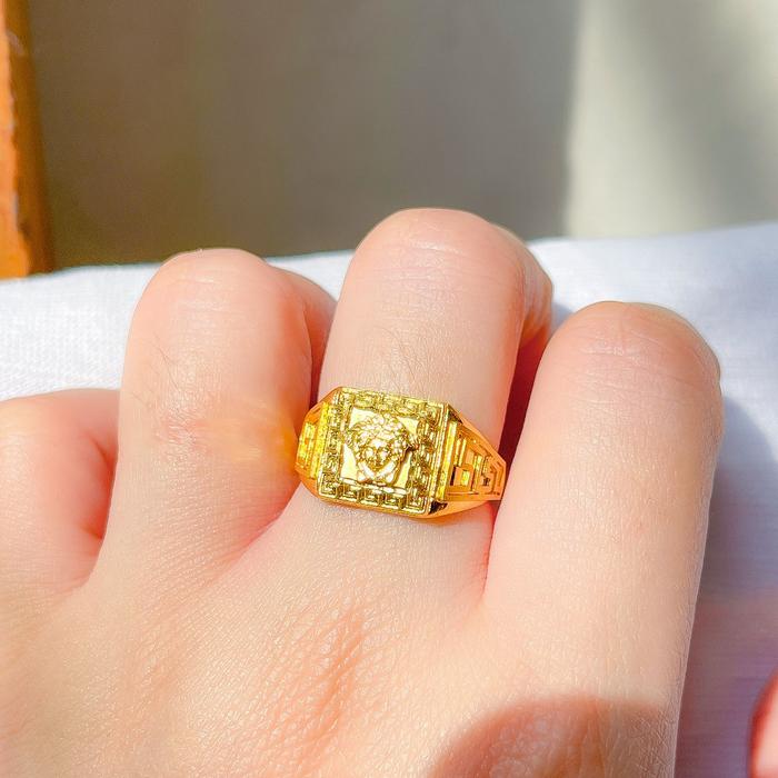 Jual Cincin Pria Cowok Emas Asli Kadar 700 70 16k Laki Versace Branded ...