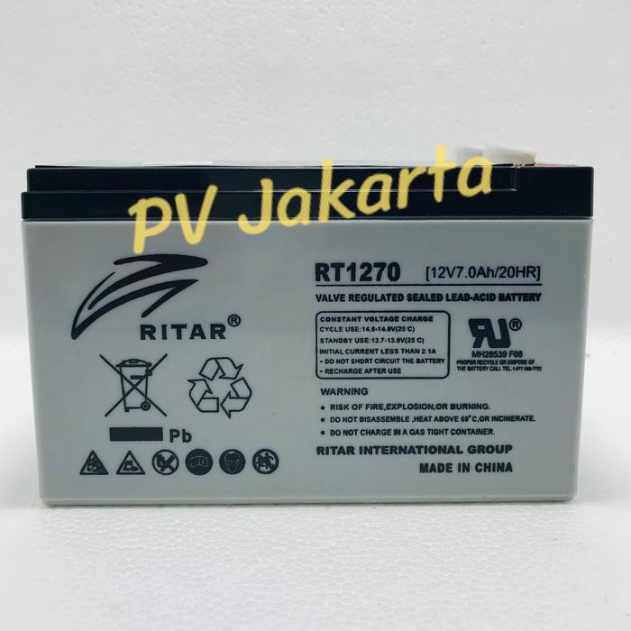 Jual Aki Baterai Ritar Power RT1270 VRLA 12V7Ah High Premium Quality ...