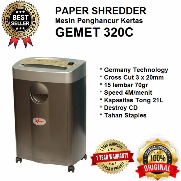 Jual Mesin penghancur kertas GEMET 320C /Paper shredder Gemet 320 C ...