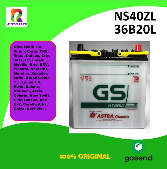 Jual Battery / Aki GS ASTRA Hybrid / Basah NS40ZL ( 36B20L / 34B19L ...