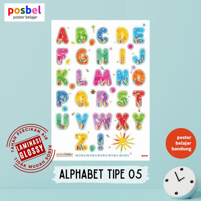 Jual Poster Edukasi Anak Posbel Belajar Abjad Huruf Alphabet - 5 Abjad ...