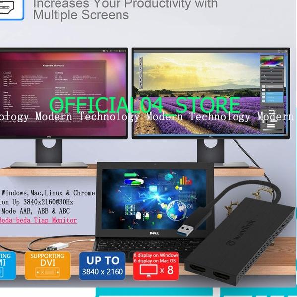 Jual Multiple Monitors Display USB 3.0 Multiviewer Extend Display 2 ...