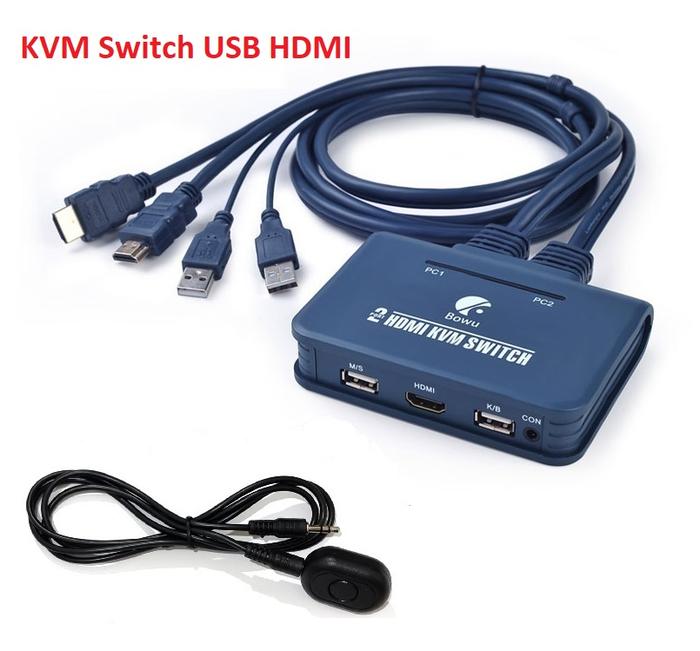 Jual Kvm Switch Usb Hdmi 2 Port With Remote Include Kabel Hdmi Dan Usb ...