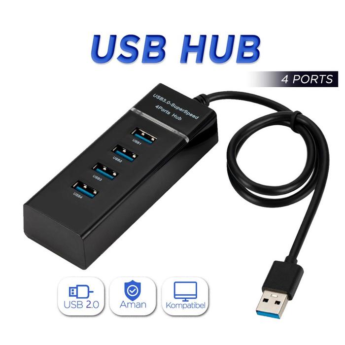Jual USB 2.0 External Hub Kabel Extension Konektor 4 Port Slot HDD SSD ...