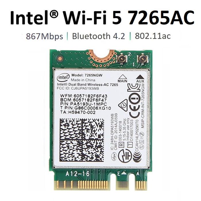 Jual Intel WiFi 5 7265AC Wireless Card Bluetooth 4 M.2 NGFF 7265NGW 7265 AC - Kota Tangerang ...
