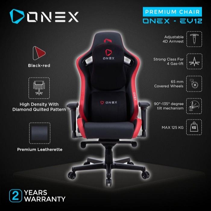 Jual ONEX EV12 Evolution Premium Gaming Chair Original - Hitam Merah ...