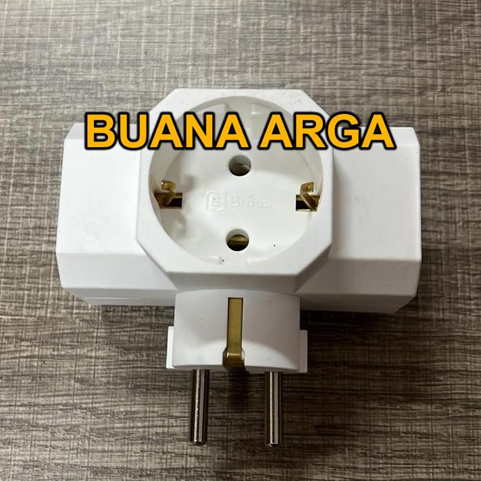 Jual Colokan T Listrik Cabang 3 Tee Broco Arde Putih 13830 Steker ...