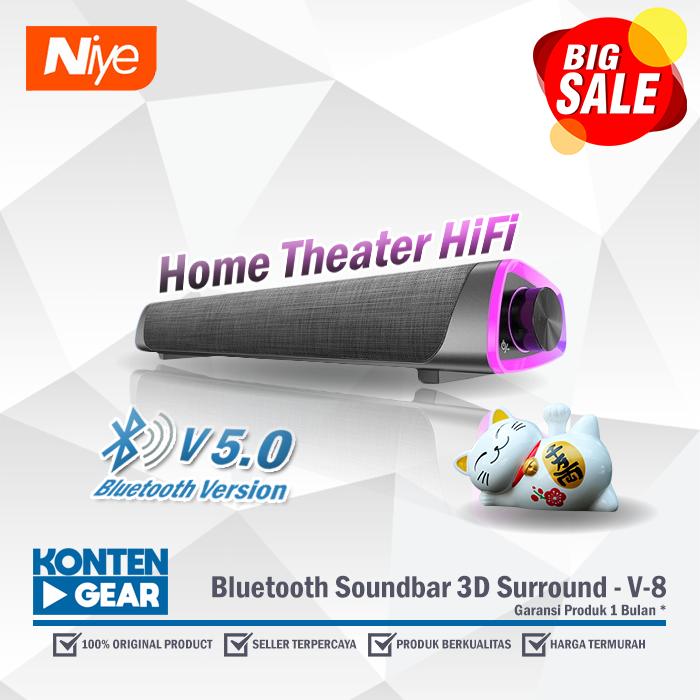 Jual Soundbar Bluetooth Niye Home Theater HiFi 3D Surround V-8 / V8 ...