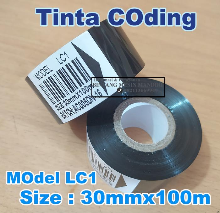 Jual Tinta pita mesin coding Ribbon tape 30mmx100m LC1 hot printing 10 ...