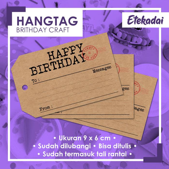 Jual HANG TAG CRAFT HAPPY BIRTHDAY - Jakarta Barat - etekadai | Tokopedia