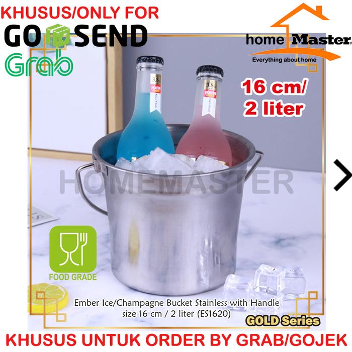 Jual [GO] Ember/Bucket Ice/Es/Champagne/Beer/Soju Stainless 16 Cm/2L ...