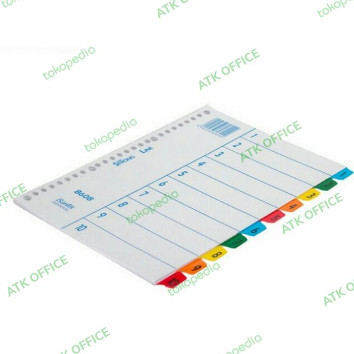 Jual Divider Bantex B5 8608 Divider Index 10 (1 - 10) / Pembatas Binder ...