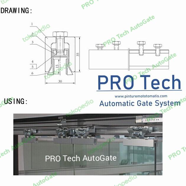Jual Glass Clamp Automatic Sliding Door Penjepit Kaca Otomatis di ...