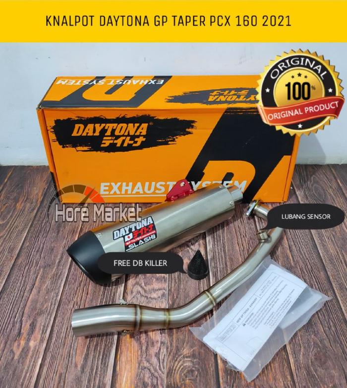 Jual KNALPOT DAYTONA PCX 160 CC 2021 GP TAPER ORIGINAL ALL NEW PCX 2021 ...