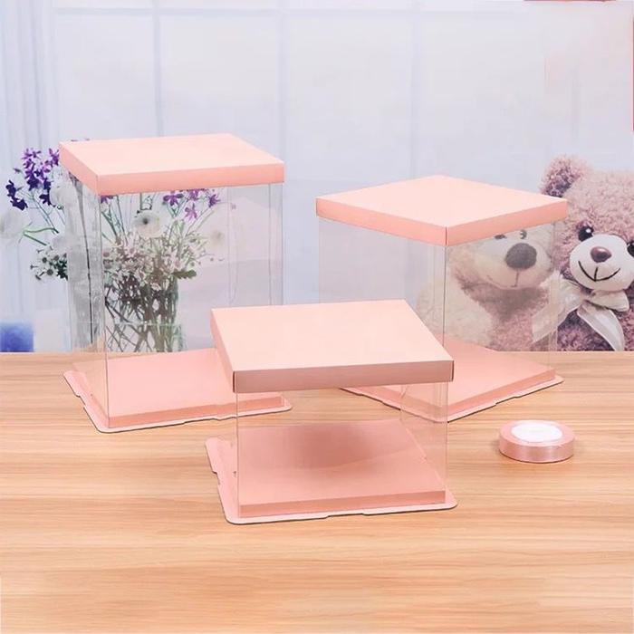 Jual CAKE BOX MIKA TRANSPARAN KOTAK KUE MIKA GIFT BOX KEKINIAN ALL SIZE ...