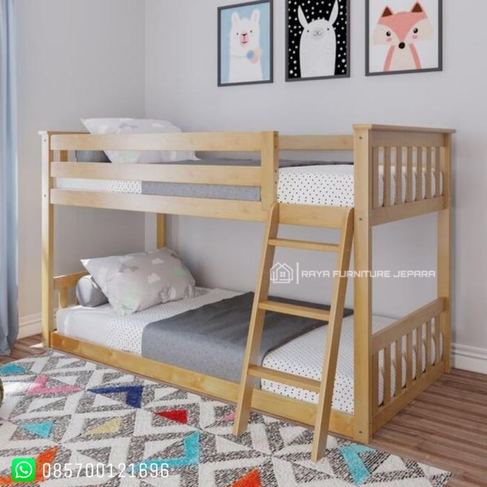 Jual RANJANG ANAK MINIMALIS TEMPAT TIDUR BUNK BED ANAK MODERN KAYU JATI ...