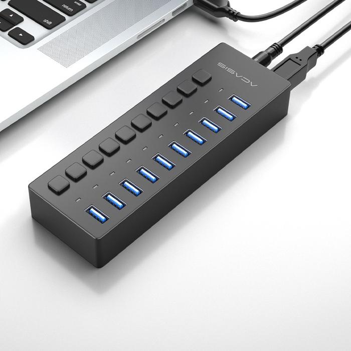 Jual USB HUB 10 Port USB 3.0 ACASIS HS710 High Speed Include Power ...
