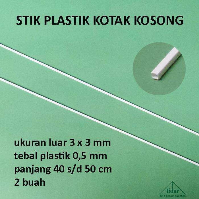 Jual White Square Tube Plastic Stick / Stik Plastik Putih Kotak Kosong ...