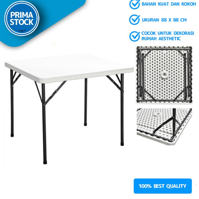 Jual MEJA MAKAN LIPAT FOLDING TABLE 88 X88 CM PORTABLE RESTORAN CAFE - Kota Bekasi - Prima Stock ...