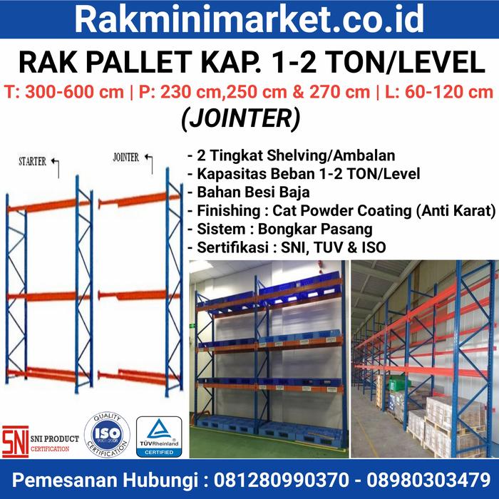 Jual RAK GUDANG PALLET TINGGI 400 CM (JOINTER) KAPASITAS 1-2 TON ...