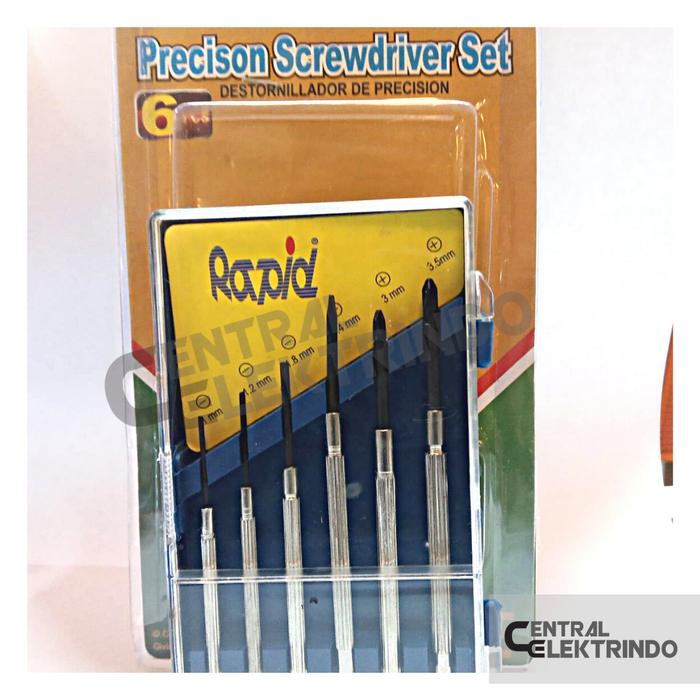 Jual Obeng RAPID Set (+) Plus (-) Minus | Obeng Jam Kacamata isi 6 Pcs ...