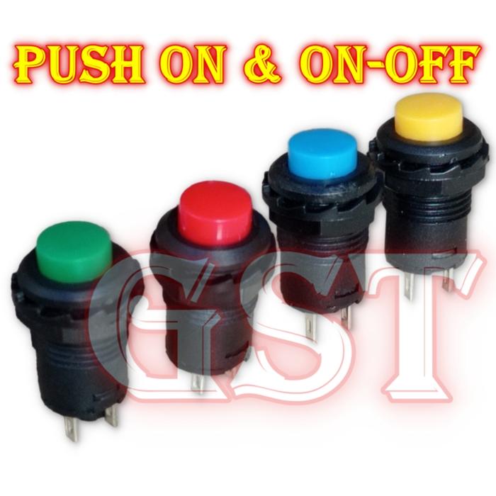 Jual tombol Push on off Push button on saklar - Push On, Biru - Kota ...