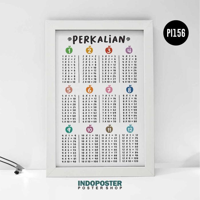 Jual Poster Tabel Perkalian Matematika Minimalis A2 60x40cm - Putih ...