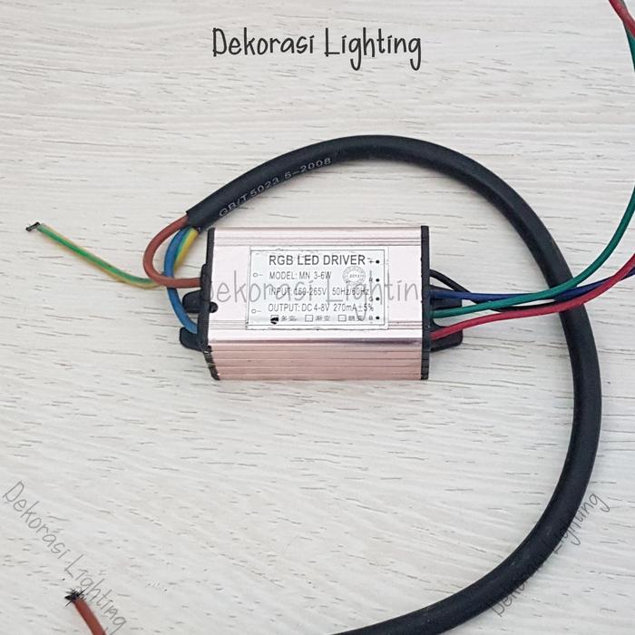 Jual Trafo led driver RGB 3-6w adaptor DC 4-8V 270mA bisa berubah warna ...