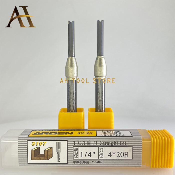 Jual Mata CnC Router Bits TCT ARDEN 4mm Straight 20mm Shank 1/4 6.35mm ...