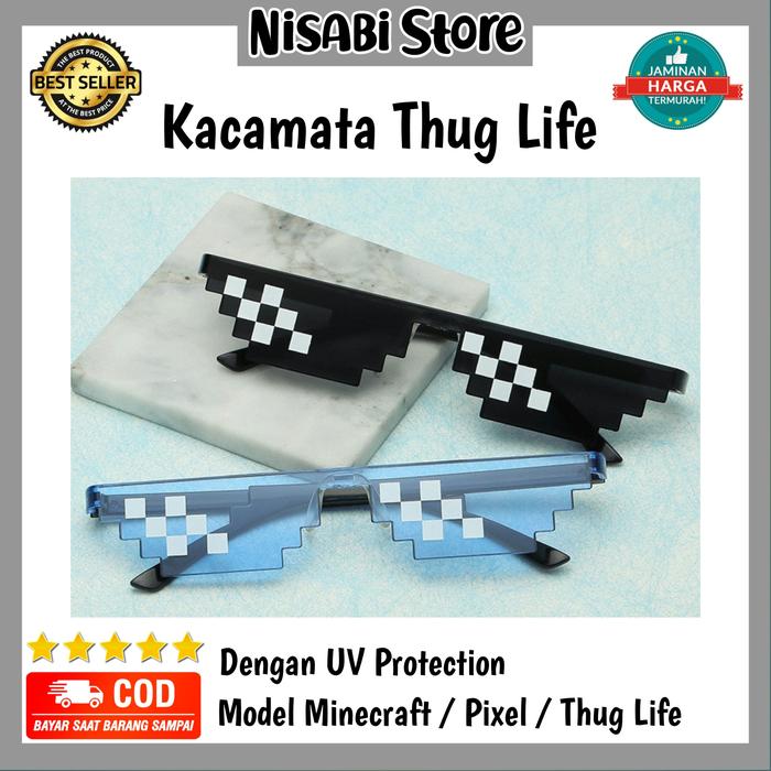 Jual Kacamata Thug Life Frost Diamond Sultan Tik tok Viral Hitam ...