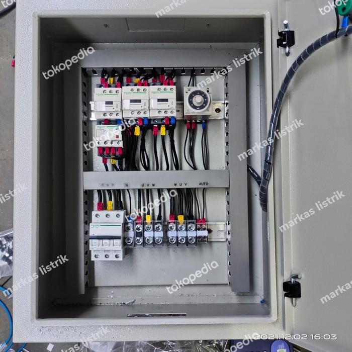 Jual panel pompa submersible 3 phase 7,5kw/kontaktor LC1D18M7/timer ...