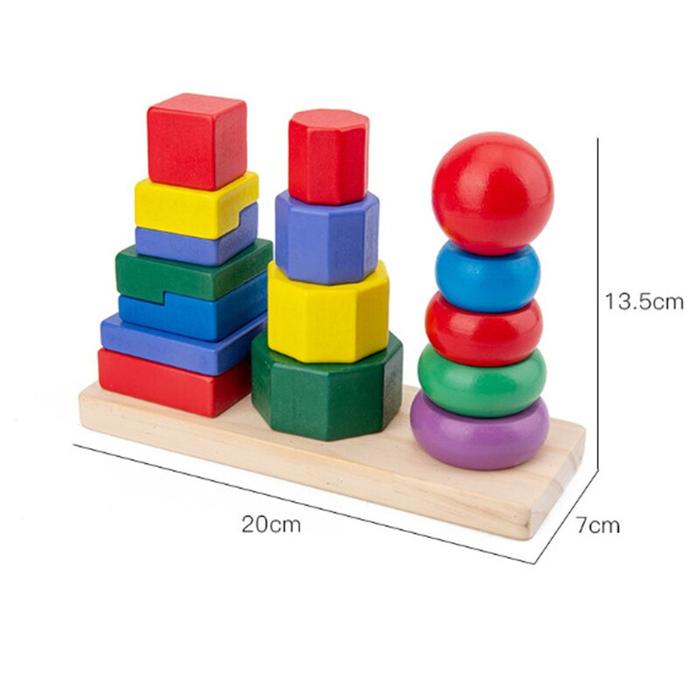 Jual 3 In 1 Tower Stacking Ring - Mainan Kayu Piramida Susun Di Seller ...