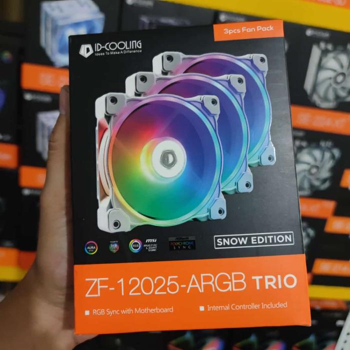 Jual ID-COOLING ZF-12025 ARGB TRIO SNOW 120mm Addressable LED Sync PWM Fan - Kab. Sleman ...