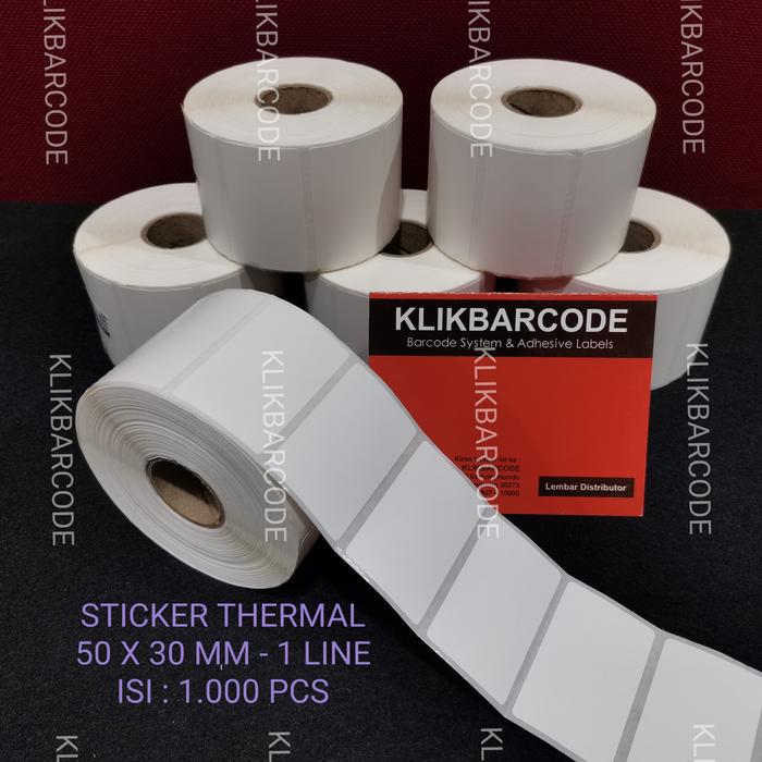 Jual Stiker Kertas Label Barcode Thermal ukuran 50x30mm - 50 x 30 mm ...